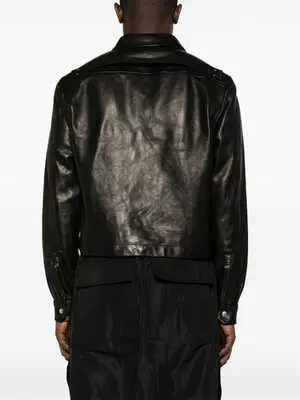 Rick Owens Alice Strobe Leather Shirt Jacket In Black - 43% Off