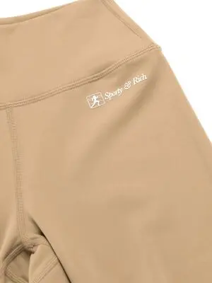 SPORTY & RICH Runner Script Logo-embossed Leggings