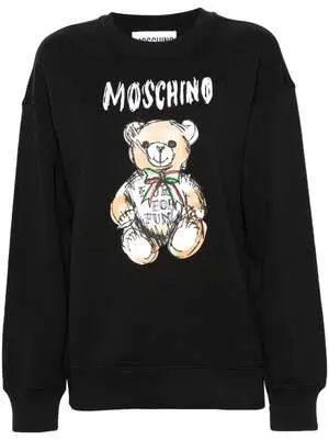 Moschino Cotton Sweatshirt With Teddy Bear Print