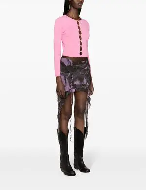 Dsquared2 Faux-pearl Cut-out Cardigan - Pink
