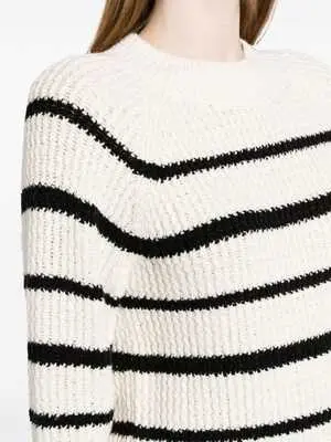 Vince Striped Ribbed-knit Jumper - White