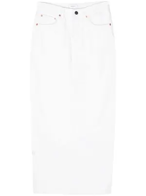 Wardrobe.NYC Denim Column Maxi Skirt - White