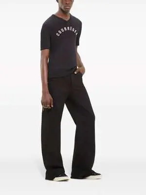 COURREGES Logo-print Mesh T-shirt - Black