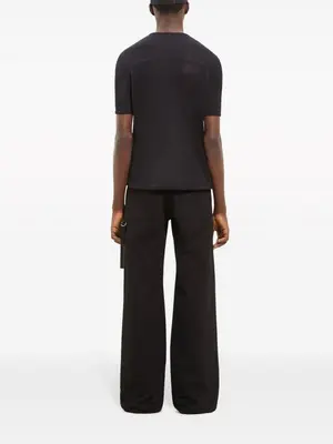 COURREGES Logo-print Mesh T-shirt - Black