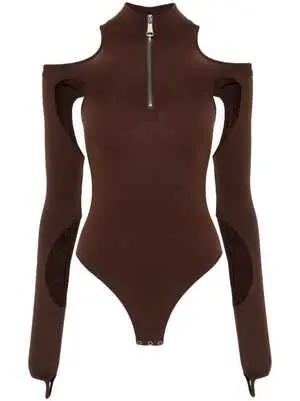 ANDREĀDAMO Cut-out Bodysuit - Brown