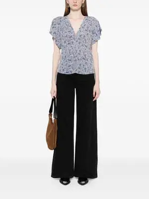 MARANT ETOILE Delocia Abstract-print V-neck Blouse
