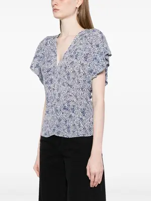 MARANT ETOILE Delocia Abstract-print V-neck Blouse