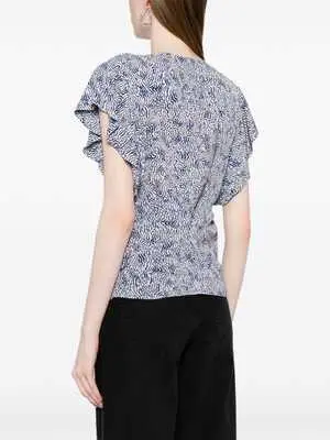 MARANT ETOILE Delocia Abstract-print V-neck Blouse