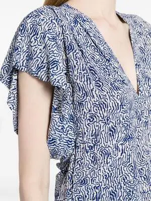 MARANT ETOILE Delocia Abstract-print V-neck Blouse