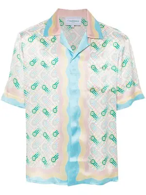 Casablanca Ping Pong Silk Shirt - Blue
