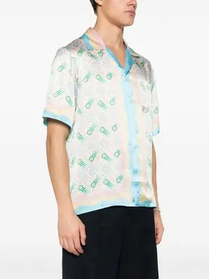 Casablanca Ping Pong Silk Shirt - Blue