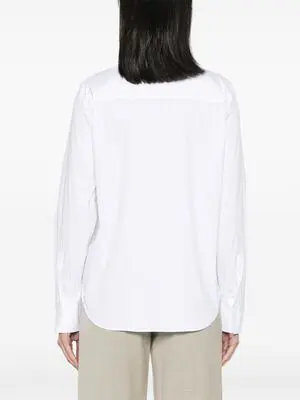 Brunello Cucinelli Beaded-trim Poplin Shirt - White