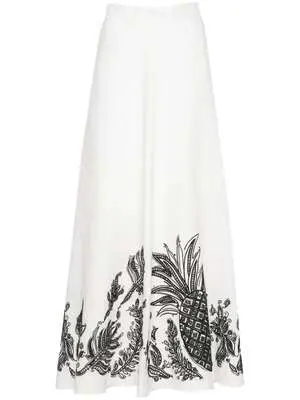 DOROTHEE SCHUMACHER Dorothee Schumacher Pineapple-Embroidery A-Line Linen Skirt