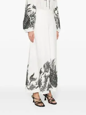 Dorothee Schumacher Pineapple-embroidery A-line Linen Skirt