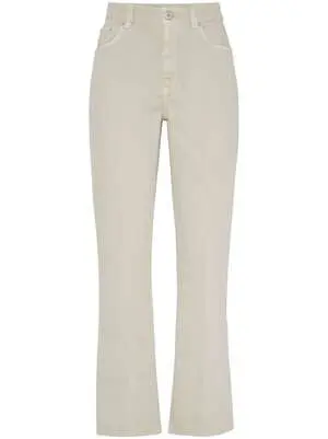 Brunello Cucinelli Stretch-cotton Kick-flare Trousers
