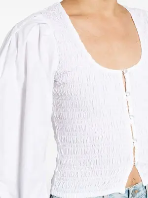 GANNI Organic Cotton Poplin Blouse - White