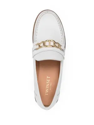 TWINSET Chain-detail Leather Loafers