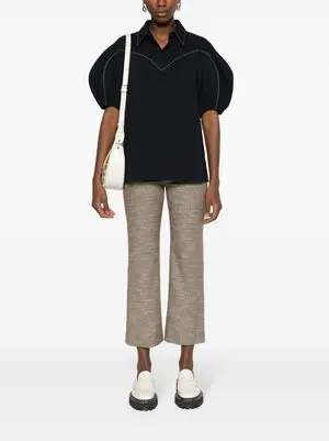 Chloé Flared Tweed Cropped Trousers