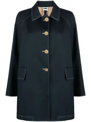 Thom Browne Rwb-stripe Cropped Car Coat