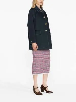 Thom Browne Rwb-stripe Cropped Car Coat