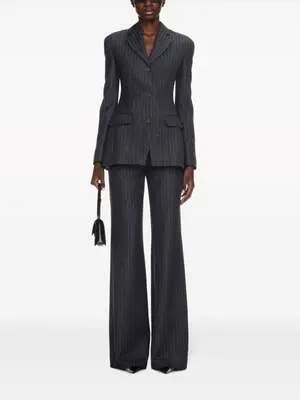 Off-White Pinstripe Virgin Wool-blend Blazer