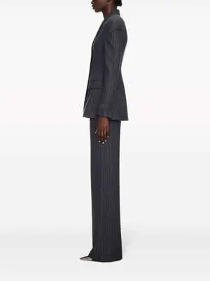 Off-White Pinstripe Virgin Wool-blend Blazer