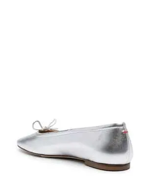 AeydĒ Metallic Leather Ballerinas - Silver