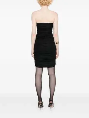 Saint Laurent Ruched Strapless Mini Dress