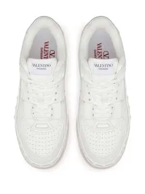 Valentino Garavani Freedots Xl Leather Sneakers - White