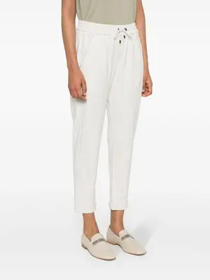 Brunello Cucinelli Drawstring-fastening Trousers - Neutrals