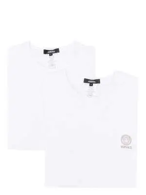 Versace Logo-print Cotton T-shirts - White