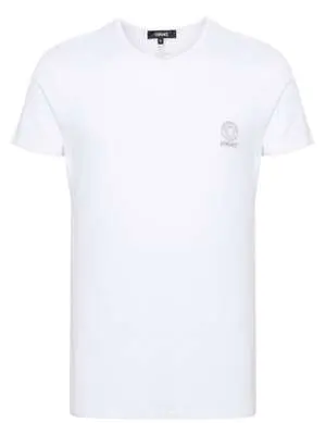 Versace Logo-print Cotton T-shirts - White