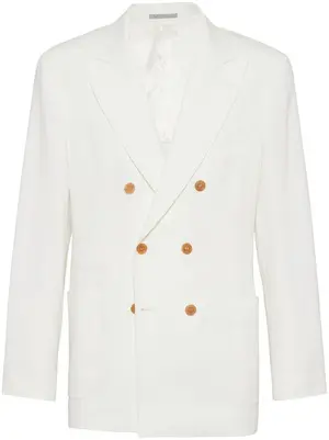 Brunello Cucinelli Double-breasted Linen Blazer