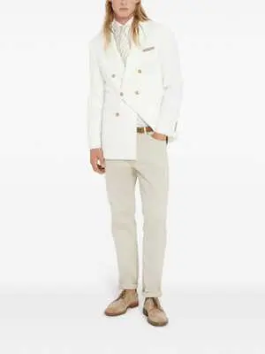 Brunello Cucinelli Double-breasted Linen Blazer