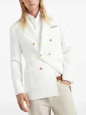 Brunello Cucinelli Double-breasted Linen Blazer