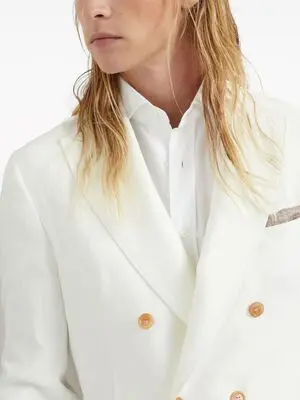 Brunello Cucinelli Double-breasted Linen Blazer