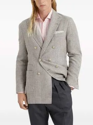 Brunello Cucinelli Puppytooth Double-breasted Blazer