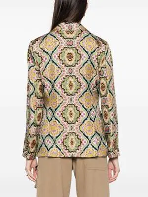 Etro Floral-print Silk Blazer - Green