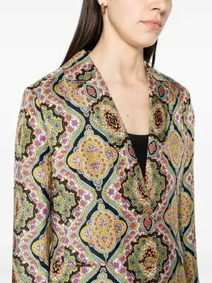 Etro Floral-print Silk Blazer - Green