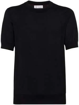 Brunello Cucinelli Cotton-silk Blend T-shirt - Black