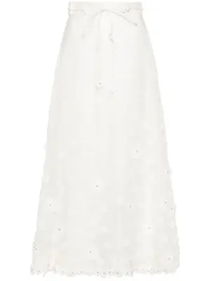 Zimmermann Matchmaker Lift Off Appliquéd Skirt - White