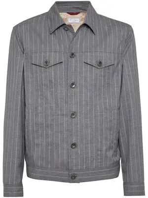 Brunello Cucinelli Striped Denim Jacket