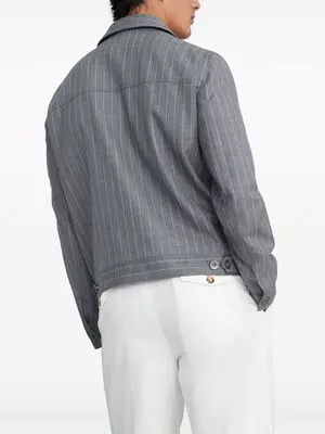 Brunello Cucinelli Striped Denim Jacket