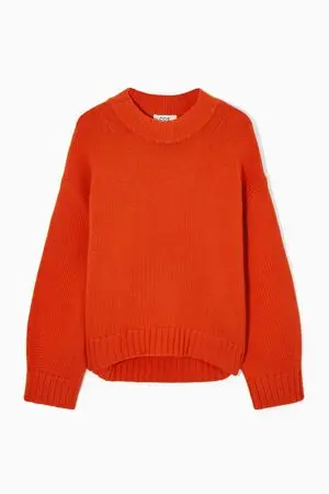 Cos Chunky Pure Cashmere Crew-neck Sweater - Orange
