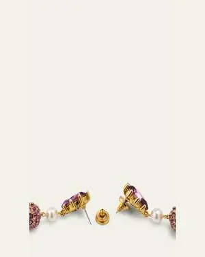 Oscar De La Renta Cactus With Pearly Bead And Ball Earrings