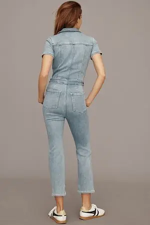 Good American Fit For Success Jumpsuit In Medium Wash Denim - Blue274