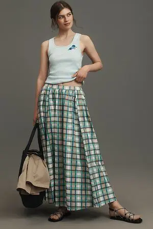 Maeve Jacie Poplin Printed Maxi Skirt