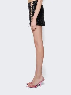 Oseree Lacè Mini Skirt - Black