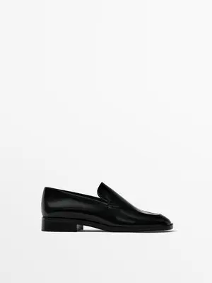 NEW MASSIMO DUTTI men\'s square toe patent leather loafers in black Soft leather loafers · Black · Loafer | Massimo Dutti main image 4
