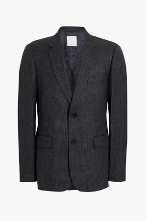 Sandro Checked Wooltweed Blazer Charcoal